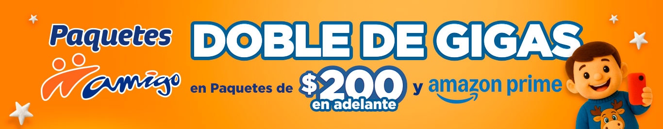 Amigo Sin Límite doble de gigas desde 200 | Telcel