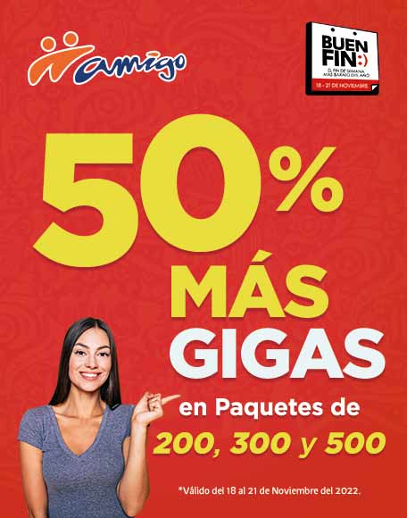 Más Gigas en Amigo Sin Límite este Buen Fin |Promociones Telcel